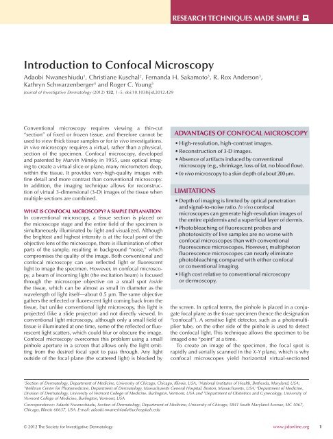 Introduction to Confocal Microscopy - A ... - BPA Pathology