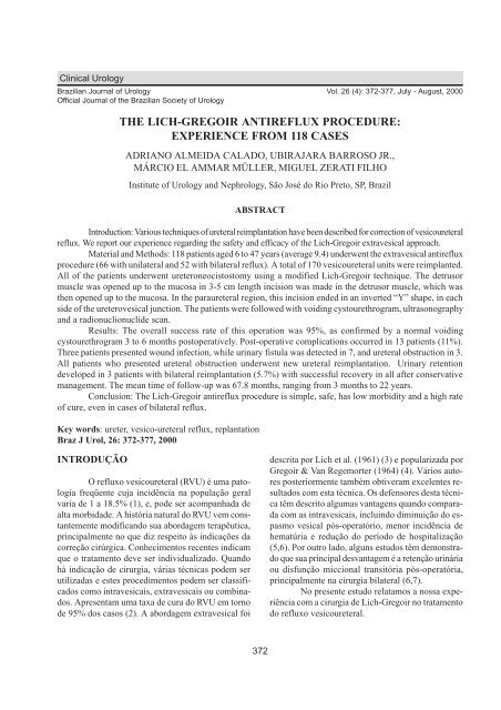 the lich-gregoir antireflux procedure - International Braz J Urol