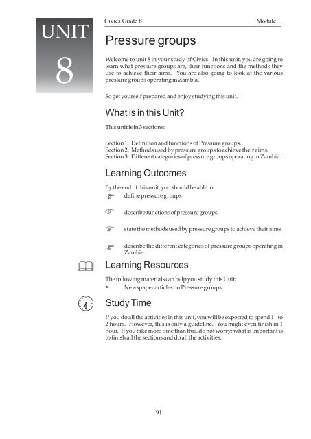 Unit 8 - Pressure Groups - iSchool