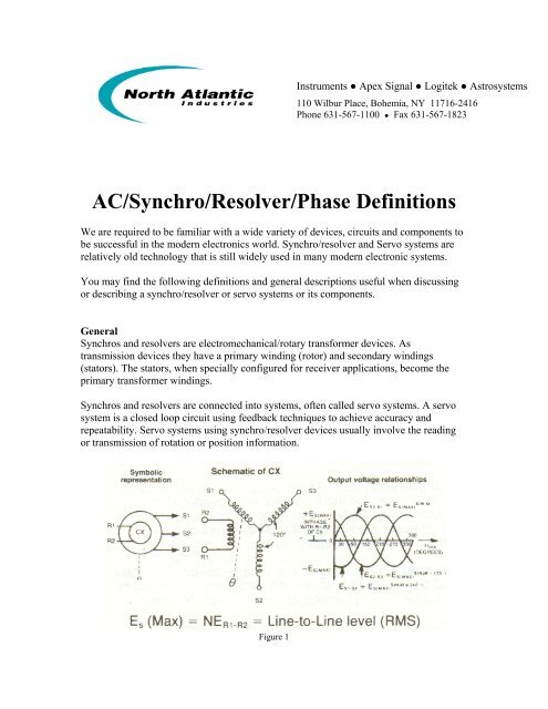 AC/Synchro/Resolver/Phase Definitions - MB Electronique