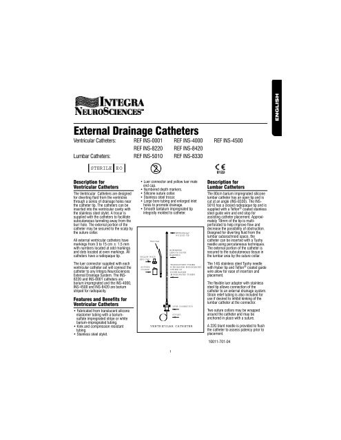 External Drainage Catheters - Integra LifeSciences
