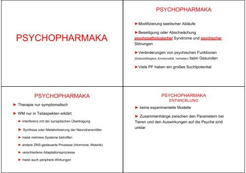 PSYCHOPHARMAKA