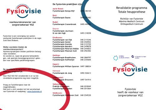 Revalidatie-programma Totale heupprothese - Orthopedisch ...