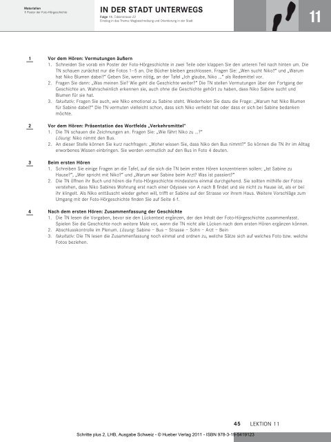 Lektion 11: In der Stadt unterwegs - Hueber
