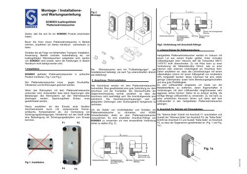 Montage- / Installations- und Wartungsanleitung - Sondex