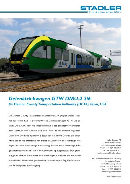 Gelenktriebwagen GTW DMU-2 2/6 Gelenktriebwagen GTW DMU-2 2/6