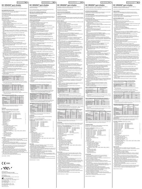 GC GRADIA gum shades GC GRADIA gum shades GC ... - GC Europe