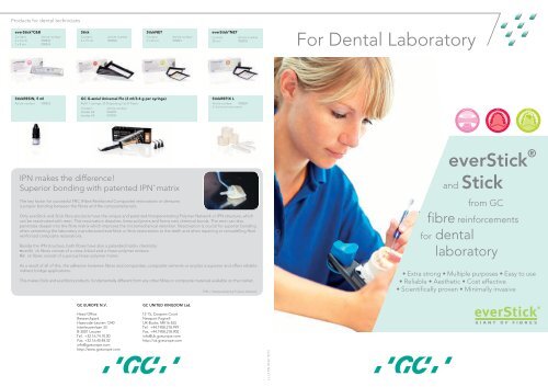 everStick and Stick For Dental Laboratory - GC Europe