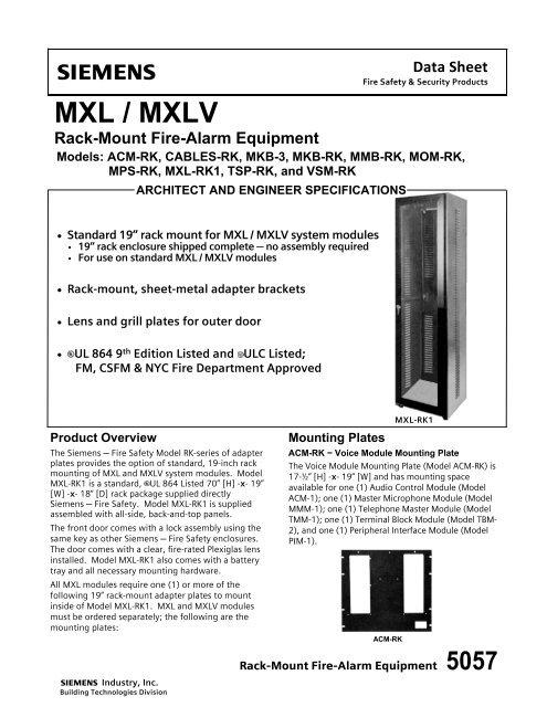 MXL / MXLV - Siemens Building Technologies