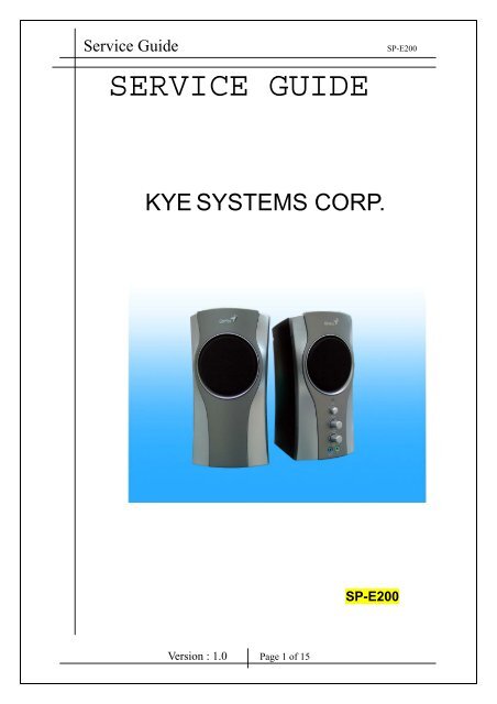SP-E200 service manual(днйўз¬).pdf - Genius