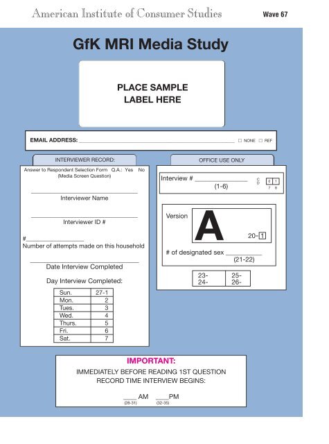 Personal Interview - GfK MRI