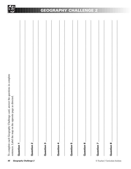 GEOGRAPHY CHALLENGE 2
