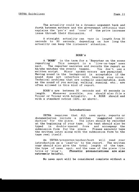 URTNA Radio Guidelines