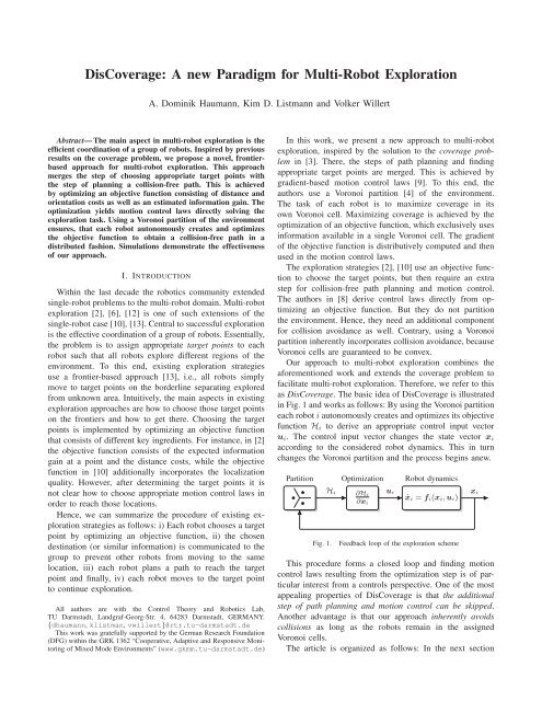 DisCoverage: A new Paradigm for Multi-Robot Exploration - GKmM