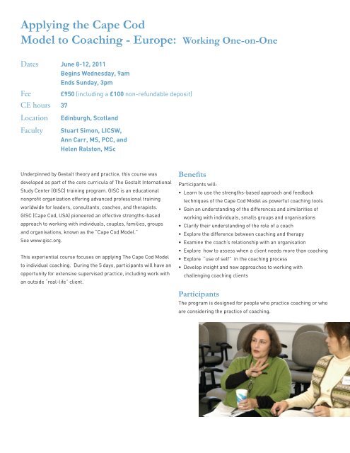 Applying the Cape Cod Model to Coaching - Gestalt International ...
