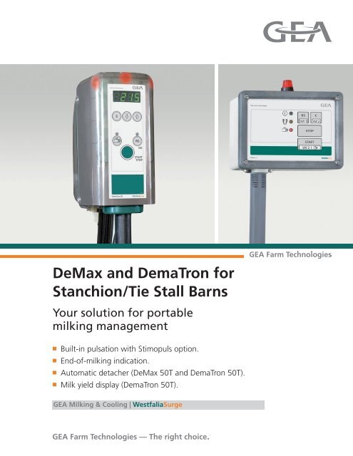 DeMax and DemaTron For... - GEA Farm Technologies