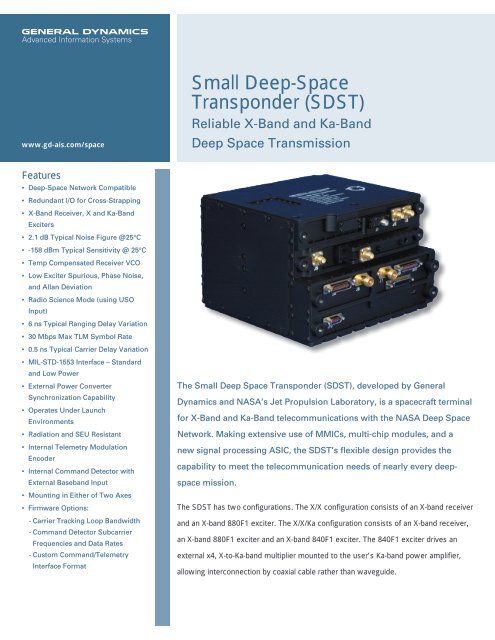 Small Deep-Space Transponder - General Dynamics Advanced ...
