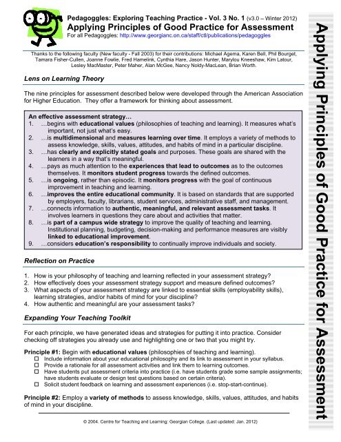 Applying Principles of Good Practice for ... - Georgian College