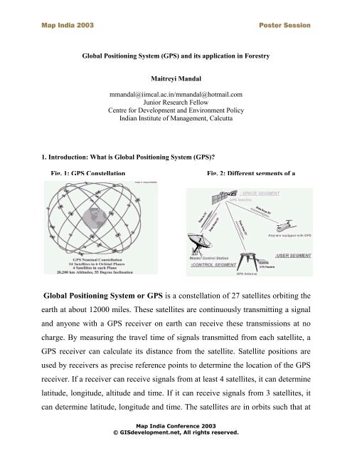 Global Positioning System (GPS) and its application in