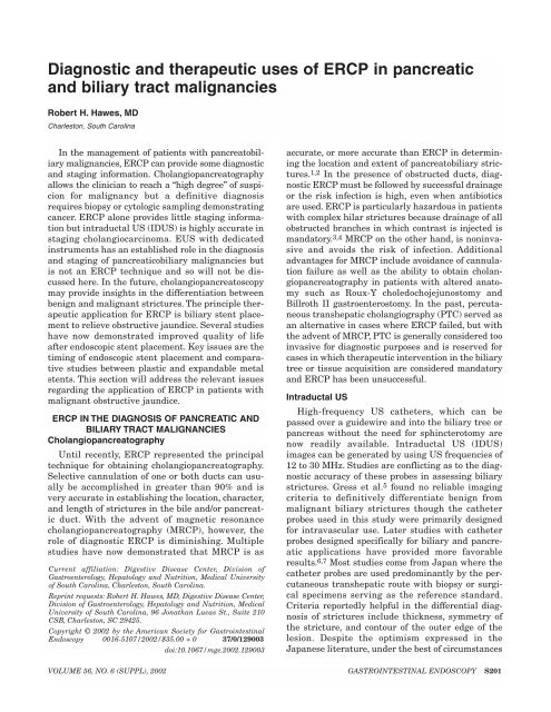 Diagnostic and therapeutic uses of ERCP in pancreatic and biliary ...
