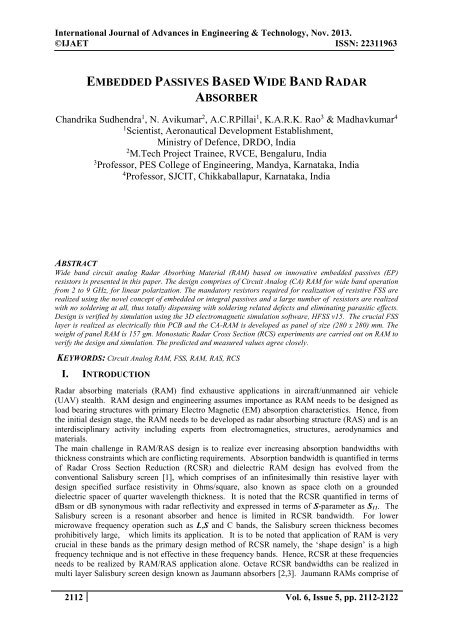 EMBEDDED PASSIVES BASED WIDE BAND RADAR ABSORBER