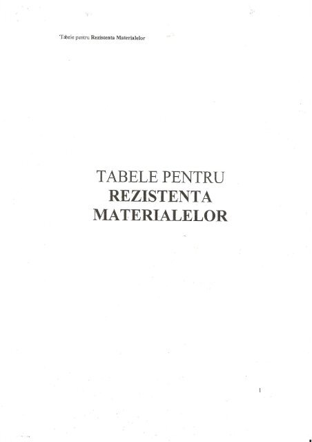 TABELE PENTRU REZISTENTA MATERIALELOR