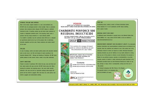 chaindrite perforce 500 residual insecticide - Globe Australia