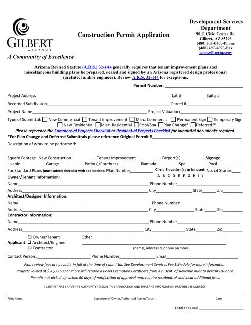 Construction Permit Application