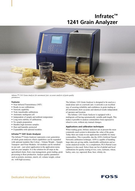 Infratec™ 1241 Grain Analyzer - Gerber OUTLOOK