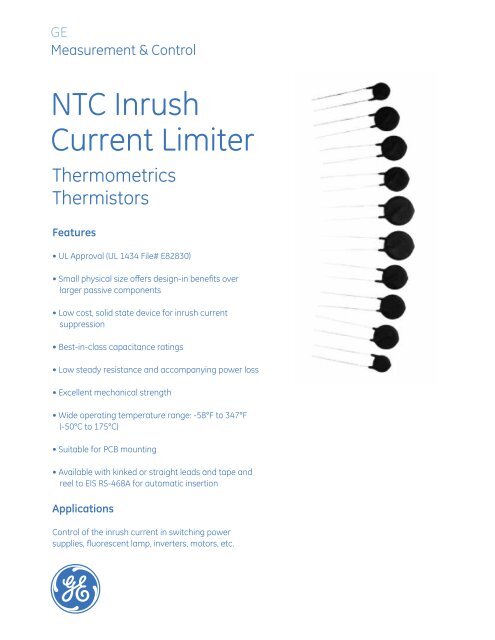 NTC Inrush Current Limiter - GE Measurement & Control