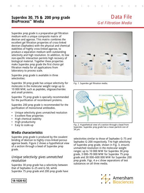 [PDF] Data File: Superdex 30, 75 & 200 prep grade BioProcess Media
