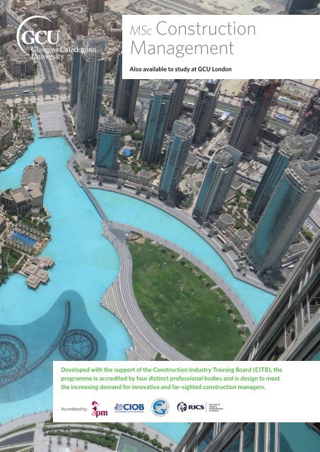 MSc Construction Management - Glasgow Caledonian University