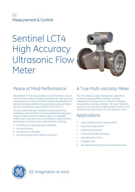 Specifications - GE Measurement & Control