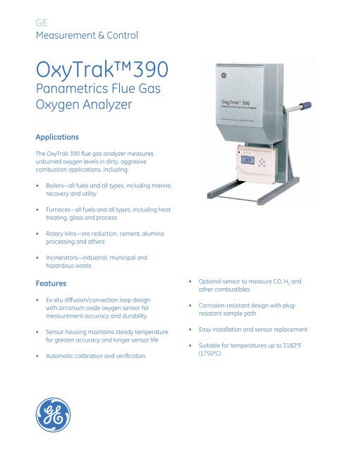 OxyTrak 390 Panametrics Flue Gas Oxygen Analyzer