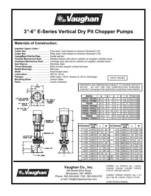 3”-6” E-Series Vertical Dry Pit Chopper Pumps - Vaughan Chopper ...