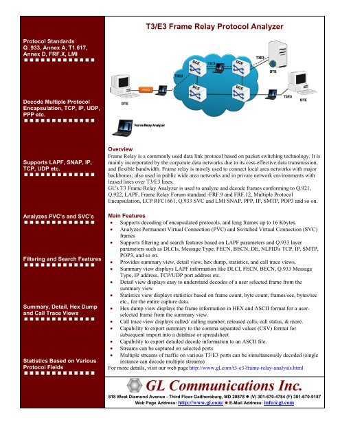 Download T3E3 Frame Relay Analyzer Product Brochure