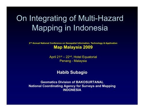 On Integrating of Multi-Hazard Mapping in Indonesia