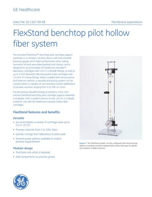 FlexStand benchtop pilot hollow fiber system
