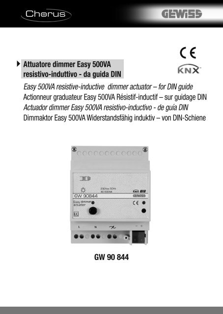 GW 90 844 Attuatore dimmer Easy 500VA resistivo ... - Gewiss