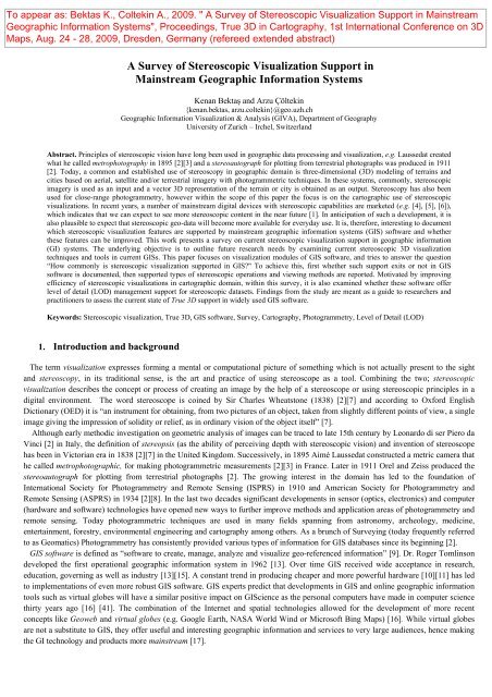 Stereoscopy In Geography