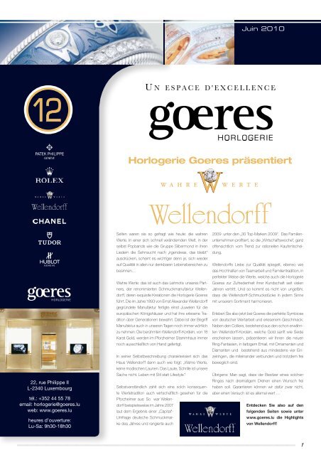 Horlogerie Goeres präsentiert - Goeres Horlogerie