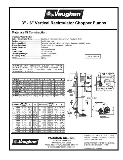 3” - 6” Vertical Recirculator Chopper Pumps - Vaughan Chopper ...