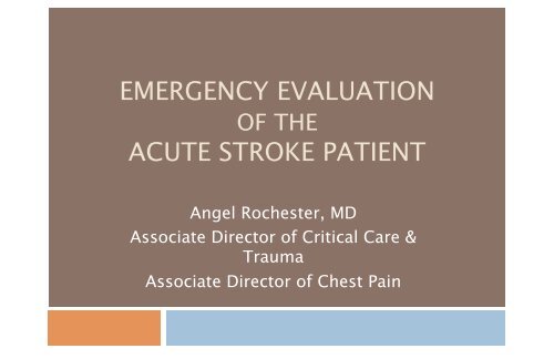 emergency evaluation acute stroke patient - Greenville Hospital ...