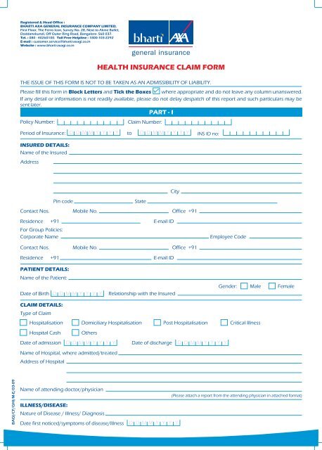 GROUP HEALTH INSURANCE - CLAIM FORM - CURVE.cdr