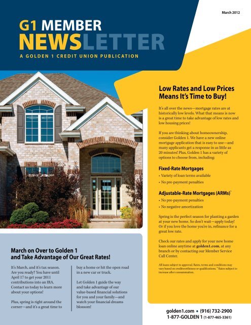 NEWSLETTER - The Golden 1 Credit Union