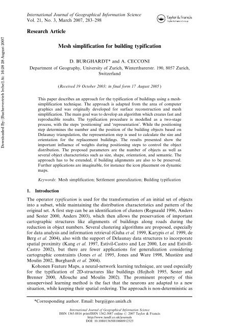 Research Article Mesh simplification for building typification