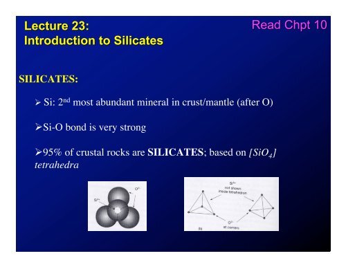 Silicate Classification