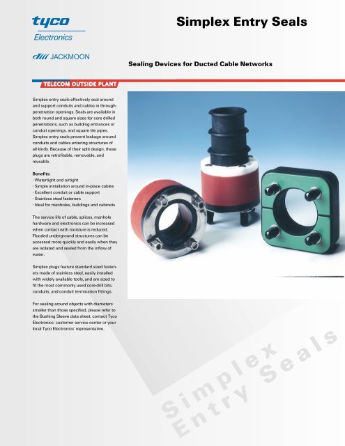 Jackmoon Sealing Devices for Ducted Cable Networks JACKMOON