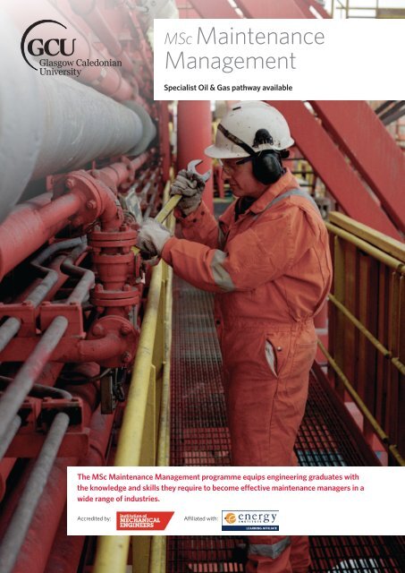 MSc Maintenance Management - Glasgow Caledonian University
