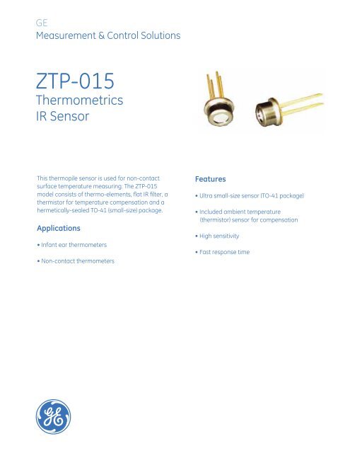 Thermometrics ZTP-015 IR Sensor - GE Measurement & Control